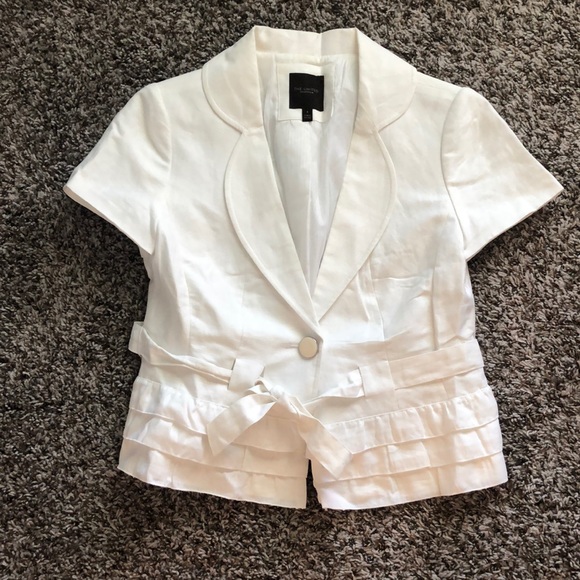 The Limited | Jackets & Coats | Adorable White Ruffled Short Sleeve ...